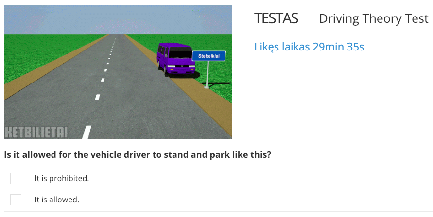 driving license theory test in English – KETBILIETAI tinklaraštis
